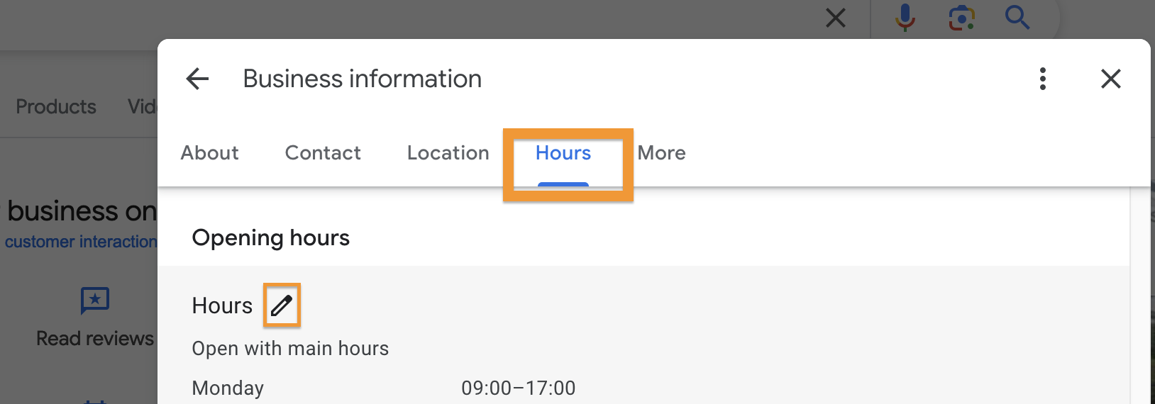 Change your opening hours in Google Business